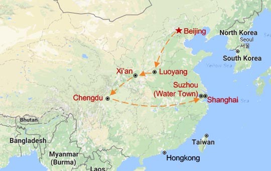 The China Highlights - 15 Days, Beijing, Luoyang, Xi'an, Chengdu ...